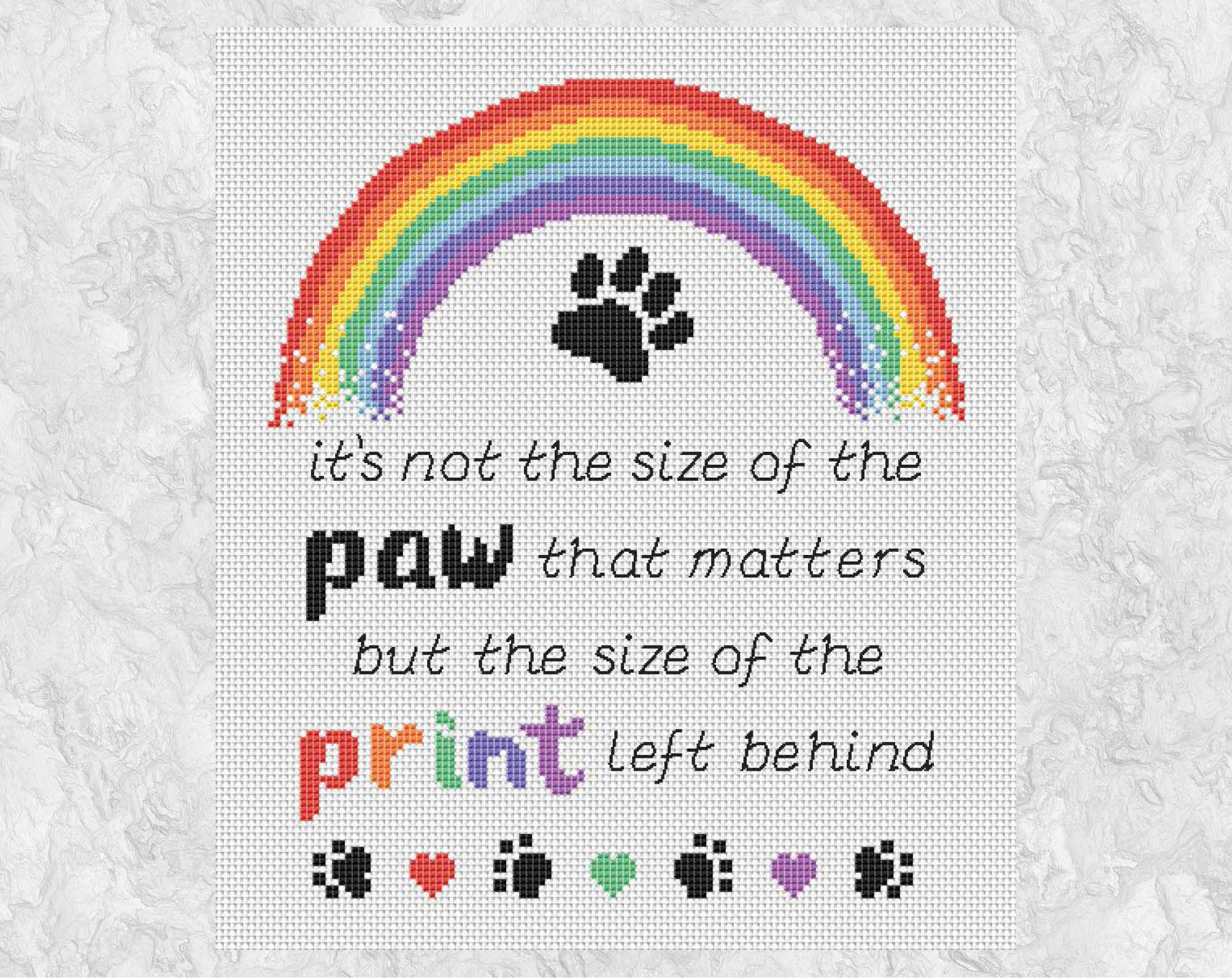 Pet Loss Cross Stitch Pattern, Rainbow Bridge, Words of Comfort, Dog or ...
