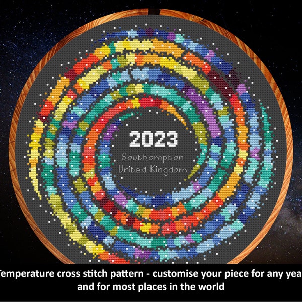 Temperature Tree Cross Stitch - Etsy