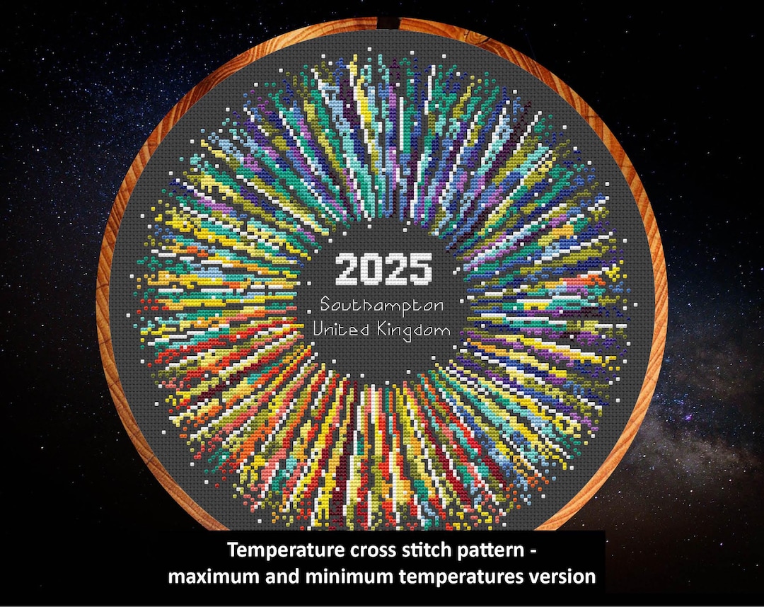 Temperature Cross Stitch Pattern - Rainbow Temperature Supernova ...