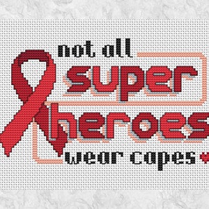 Awareness Ribbon Cross Stitch Pattern, Modern Inspirational Design, Not ...