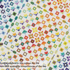 Temperature Cross Stitch Pattern - Rainbow Temperature Garden - Maximum ...