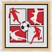 Football Cross Stitch Pattern, Soccer Players Silhouettes, Chart for ...