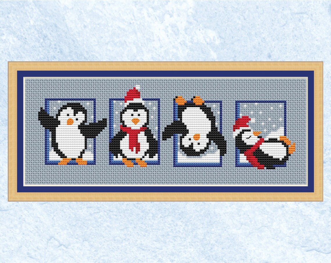 Set of Penguins Cross Stitch Pattern Stitch as a Single - Etsy