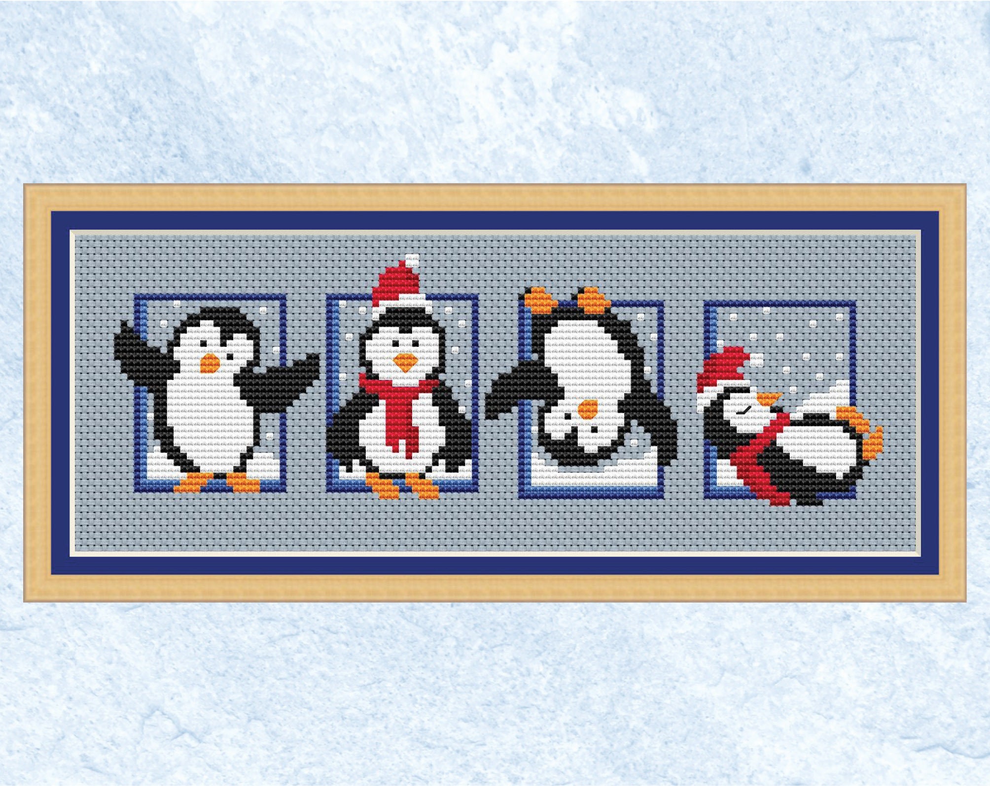 Set of Penguins Cross Stitch Pattern - Stitch as a Single Picture or ...