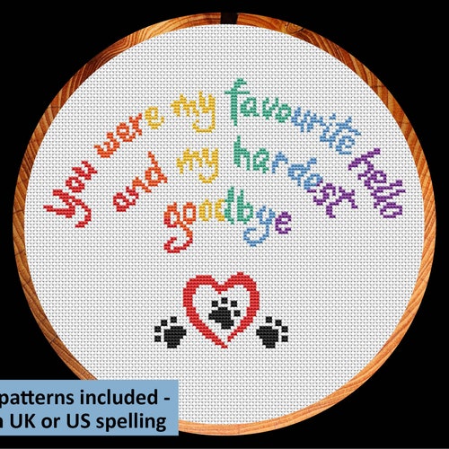 Rainbow Bridge Cross Stitch Pattern Mini Pet Loss Cross - Etsy