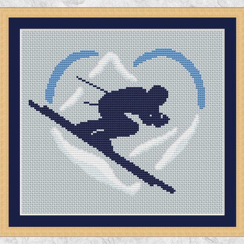Winter Ski Cross Stitch - Etsy