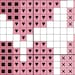 Pink Heart of Hearts Cross Stitch Pattern, Modern Cross Stitch Design ...