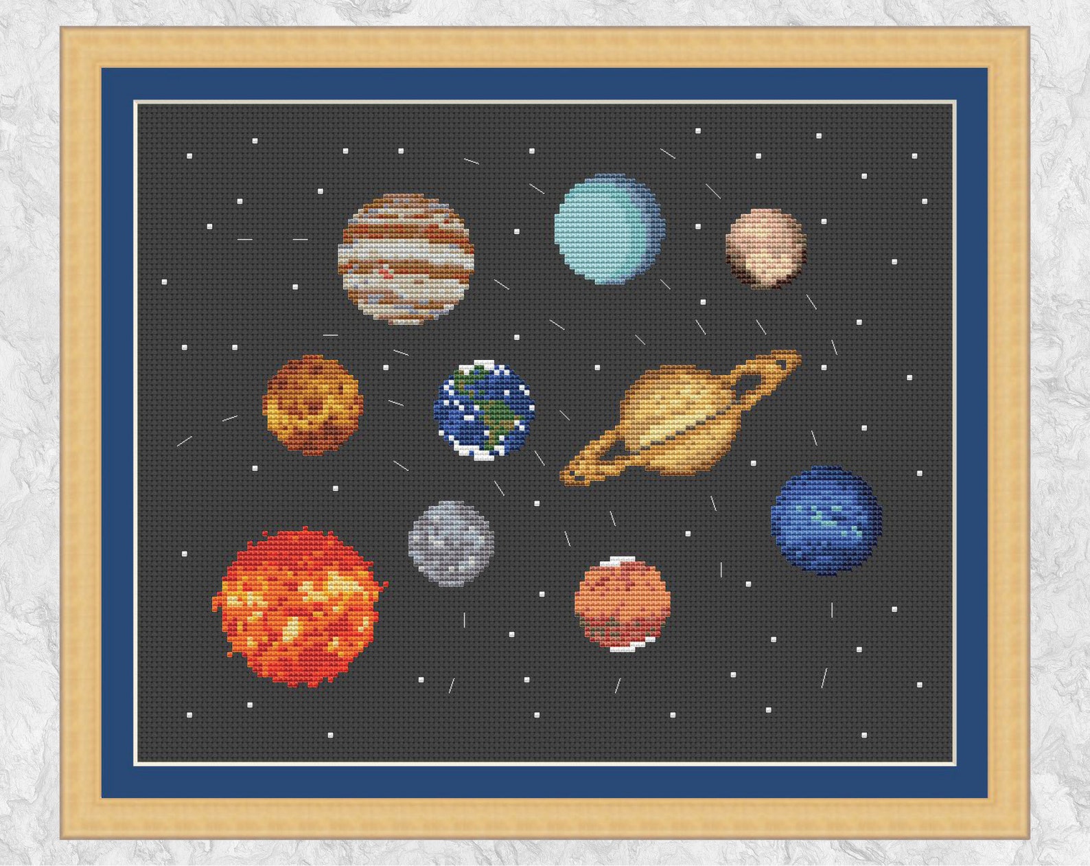 Planets Cross Stitch Pattern the Solar System Astronomy and - Etsy