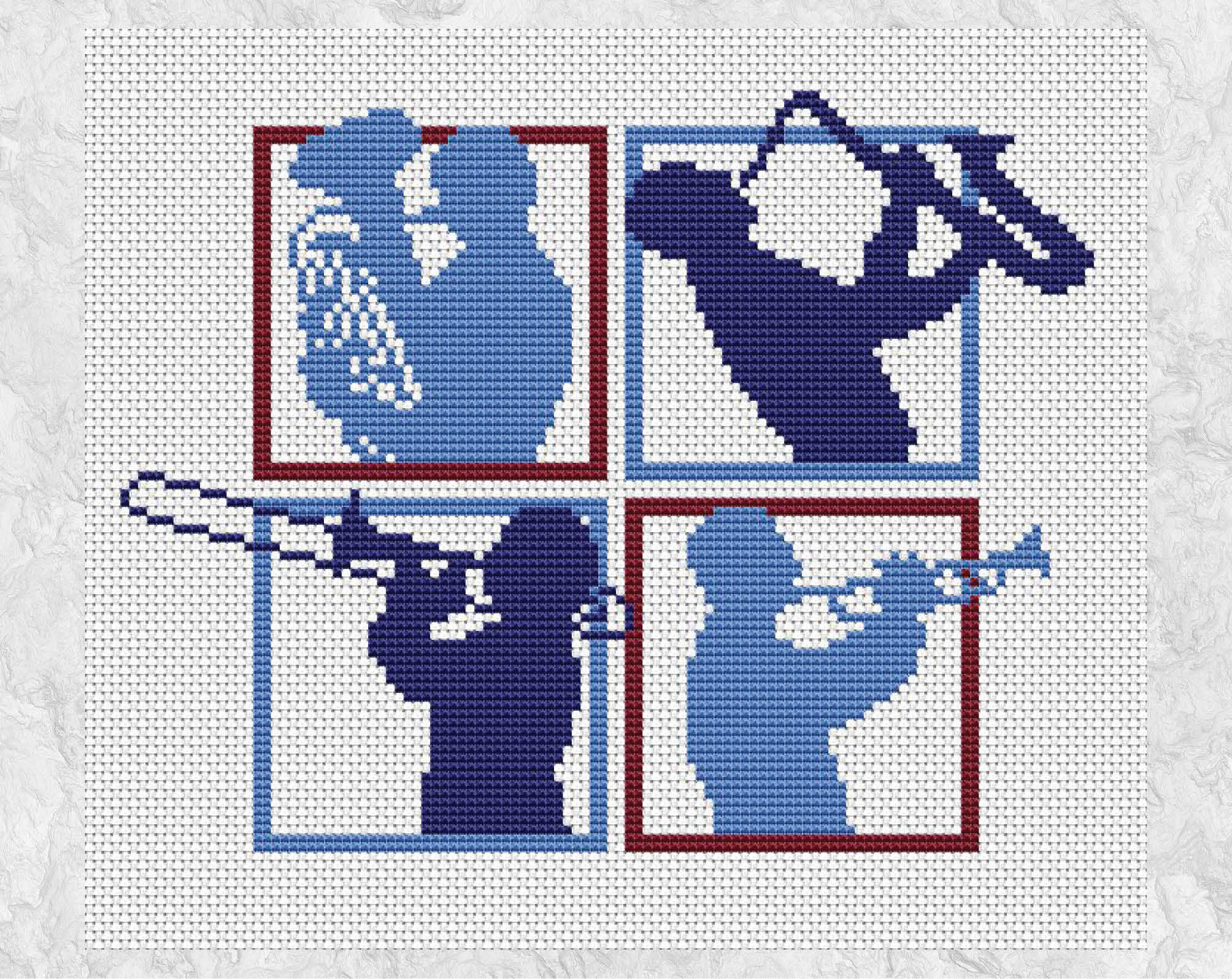 Music Cross Stitch Pattern PDF Printable Brass Band Musician - Etsy