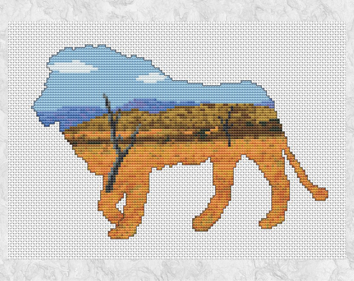 Lion Cross Stitch Pattern African Plains Animals at Home - Etsy