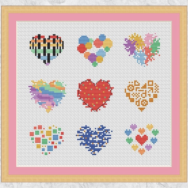 Heart Cross Stitch - Etsy