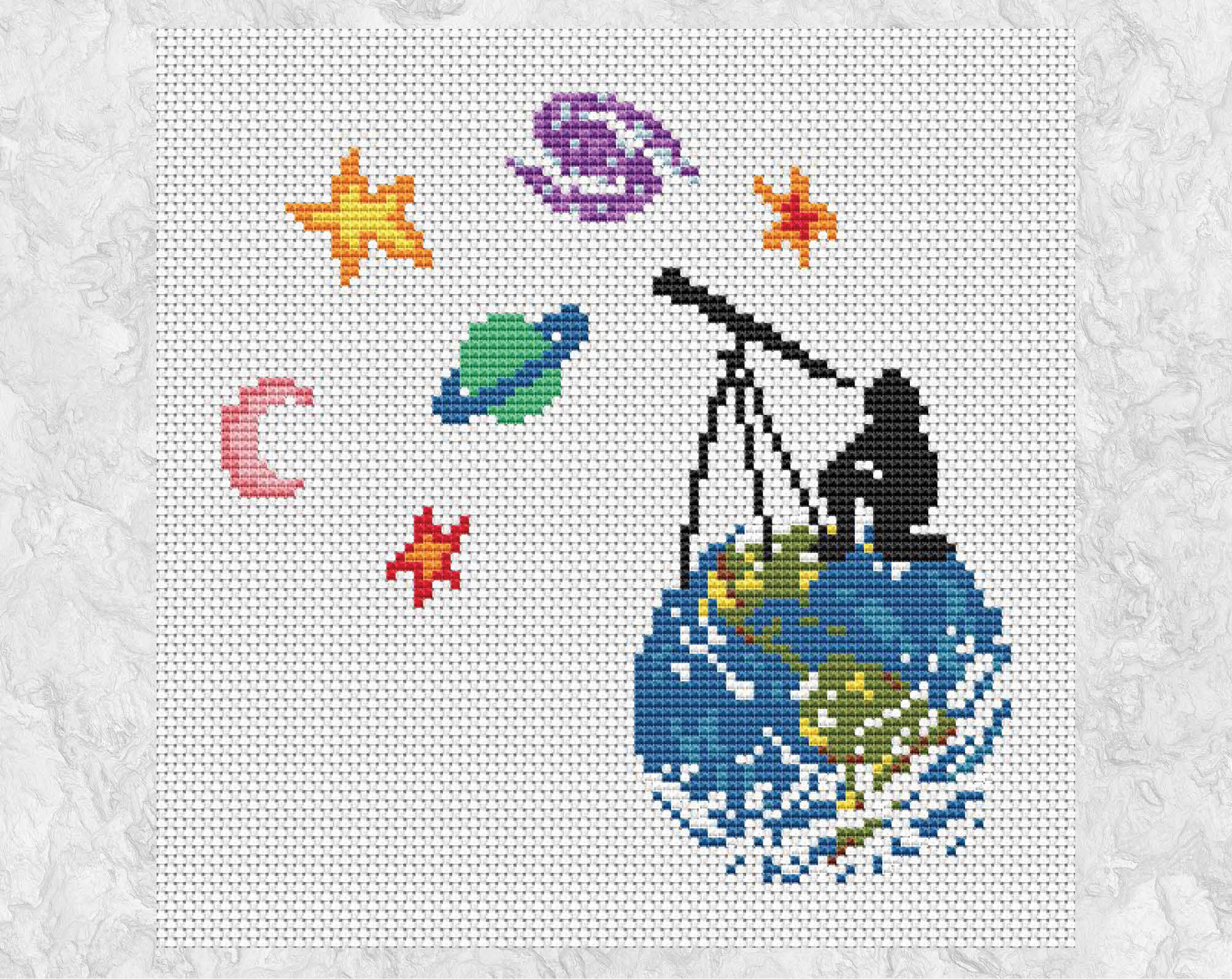 Space Cross Stitch Pattern me and My Universe - Etsy