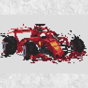 Racing Car Cross Stitch Pattern, Modern Art Style, Formula 1, Sports ...