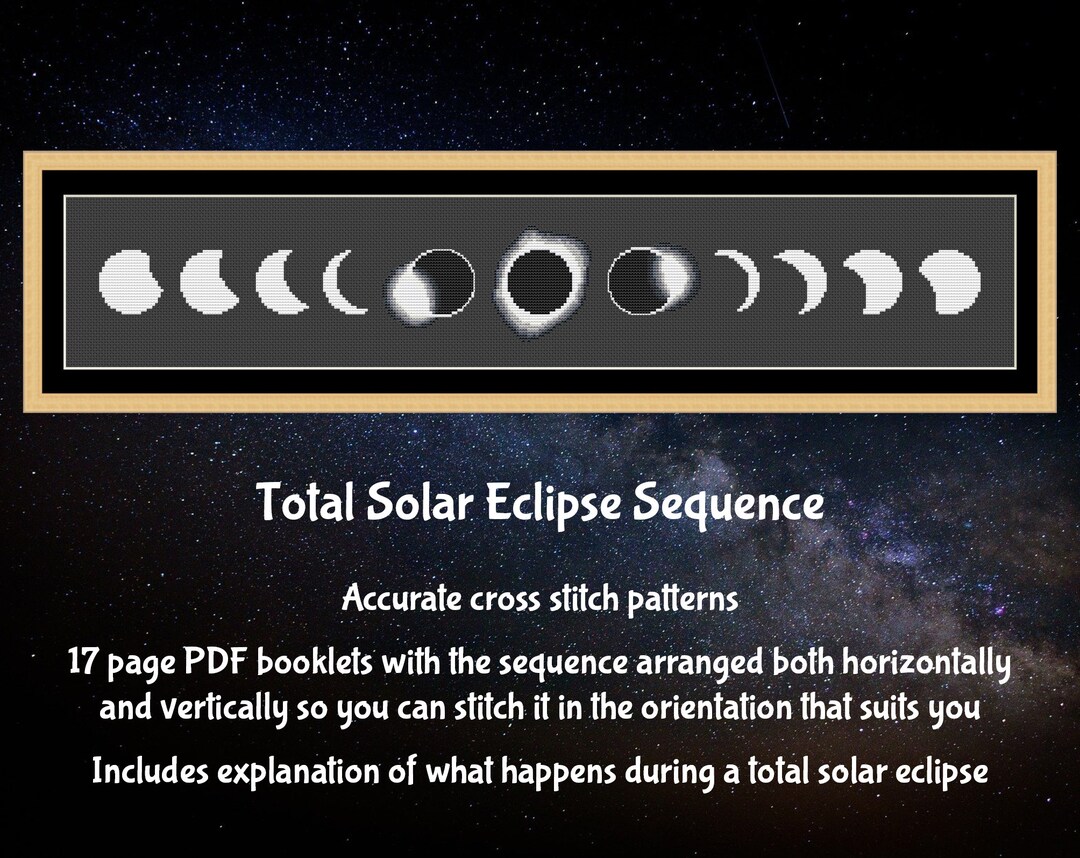 Solar Eclipse Sequence Cross Stitch Pattern Accurate - Etsy