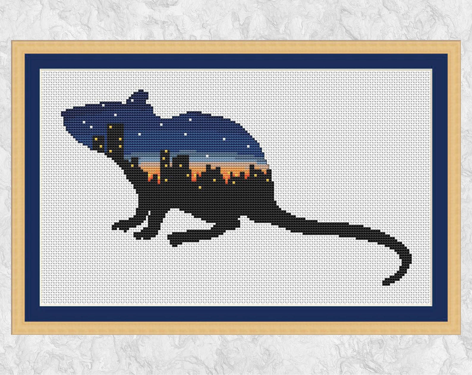 Rat Cross Stitch Pattern Modern Pet Rat Embroidery Design - Etsy