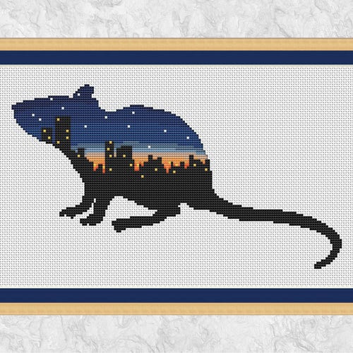 Rat Cross Stitch Pattern Modern Pet Rat Embroidery Design - Etsy UK