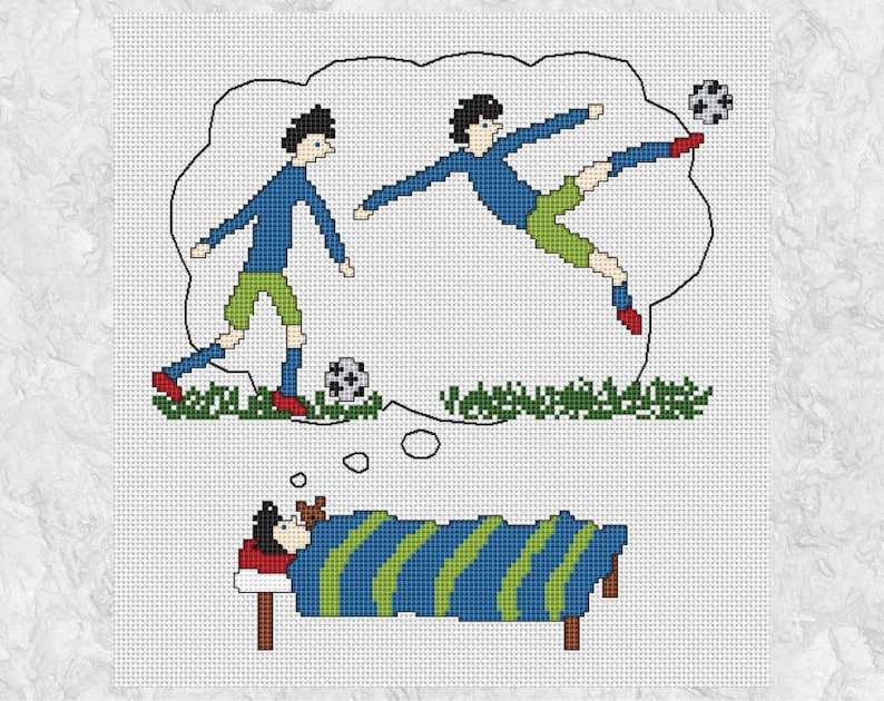 Soccer Cross Stitch Pattern Football Cross Stitch Chart - Etsy