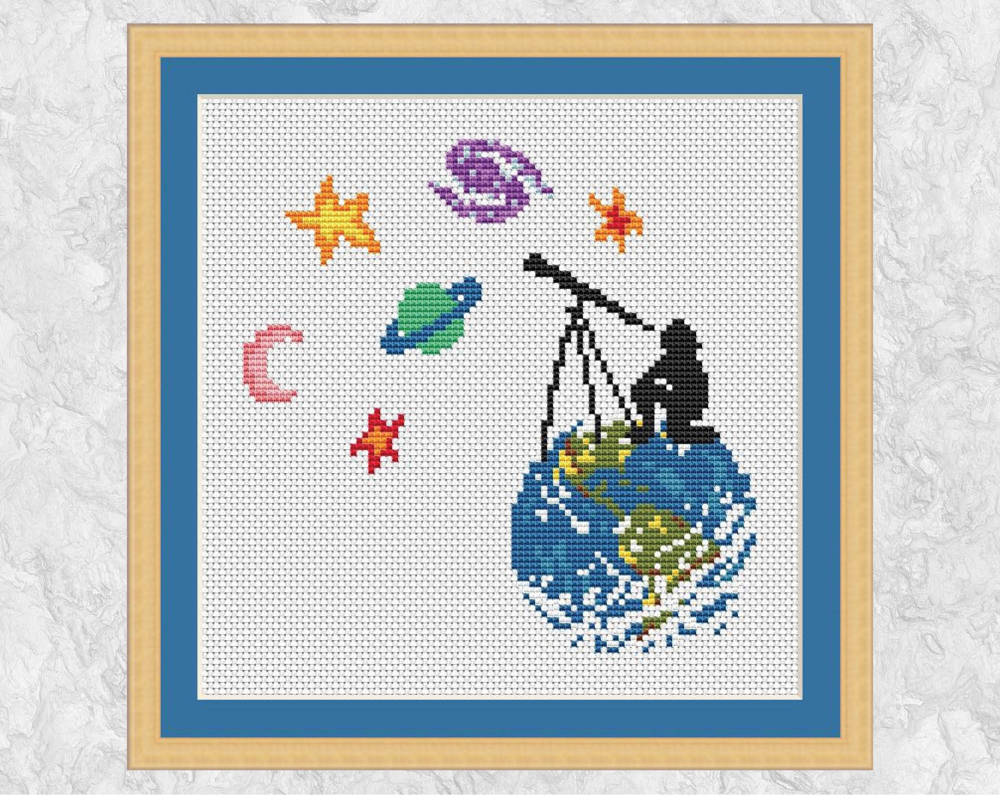 Space Cross Stitch Pattern me and My Universe | Etsy UK