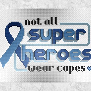 Awareness Ribbon Cross Stitch Pattern, Modern Inspirational Design, Not ...