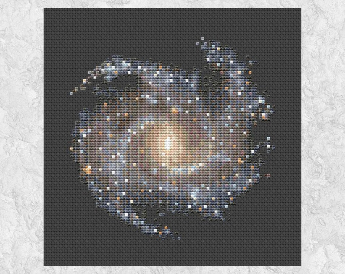 Galaxy Cross Stitch Pattern NGC 5468 Astronomy and Space - Etsy