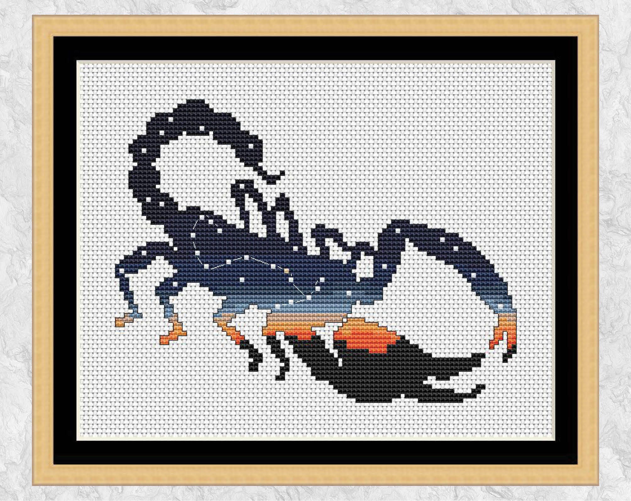 Scorpio Scorpion Zodiac Cross Stitch Pattern PDF Astronomy - Etsy