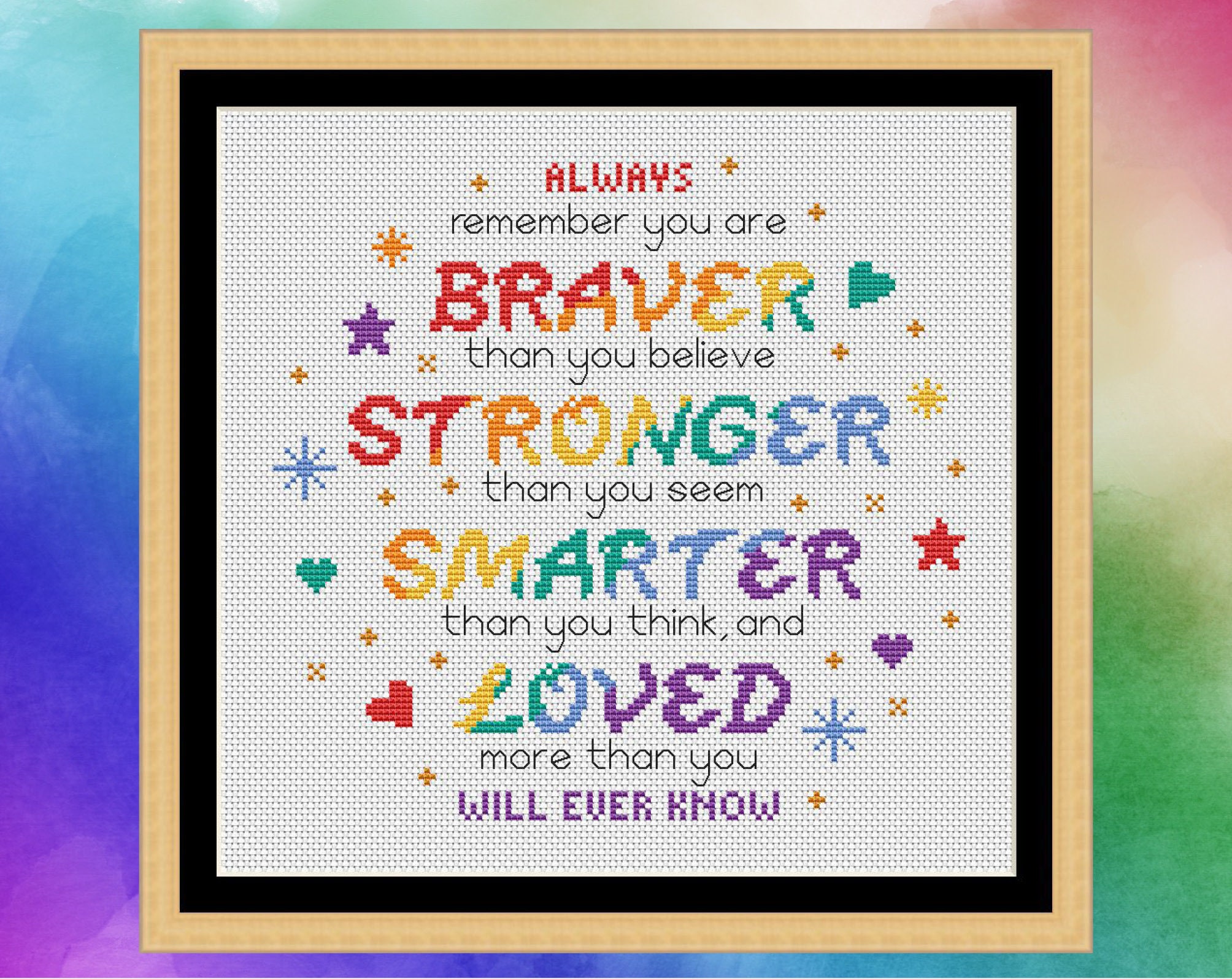 Inspirational Cross Stitch Pattern Quote Positivity Mental - Etsy