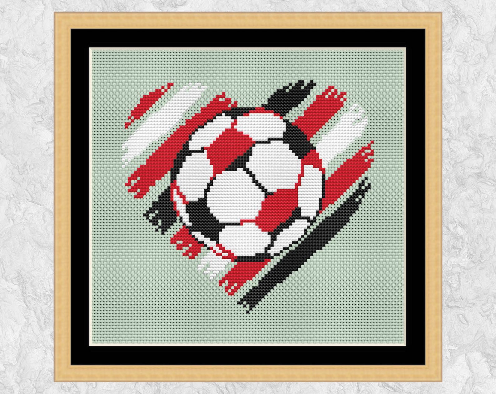 Brushstrokes Football Heart Cross Stitch Pattern, Personalise for Your ...