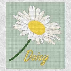 Daisy Cross Stitch Pattern PDF, Modern Flower Counted Cross Stitch ...