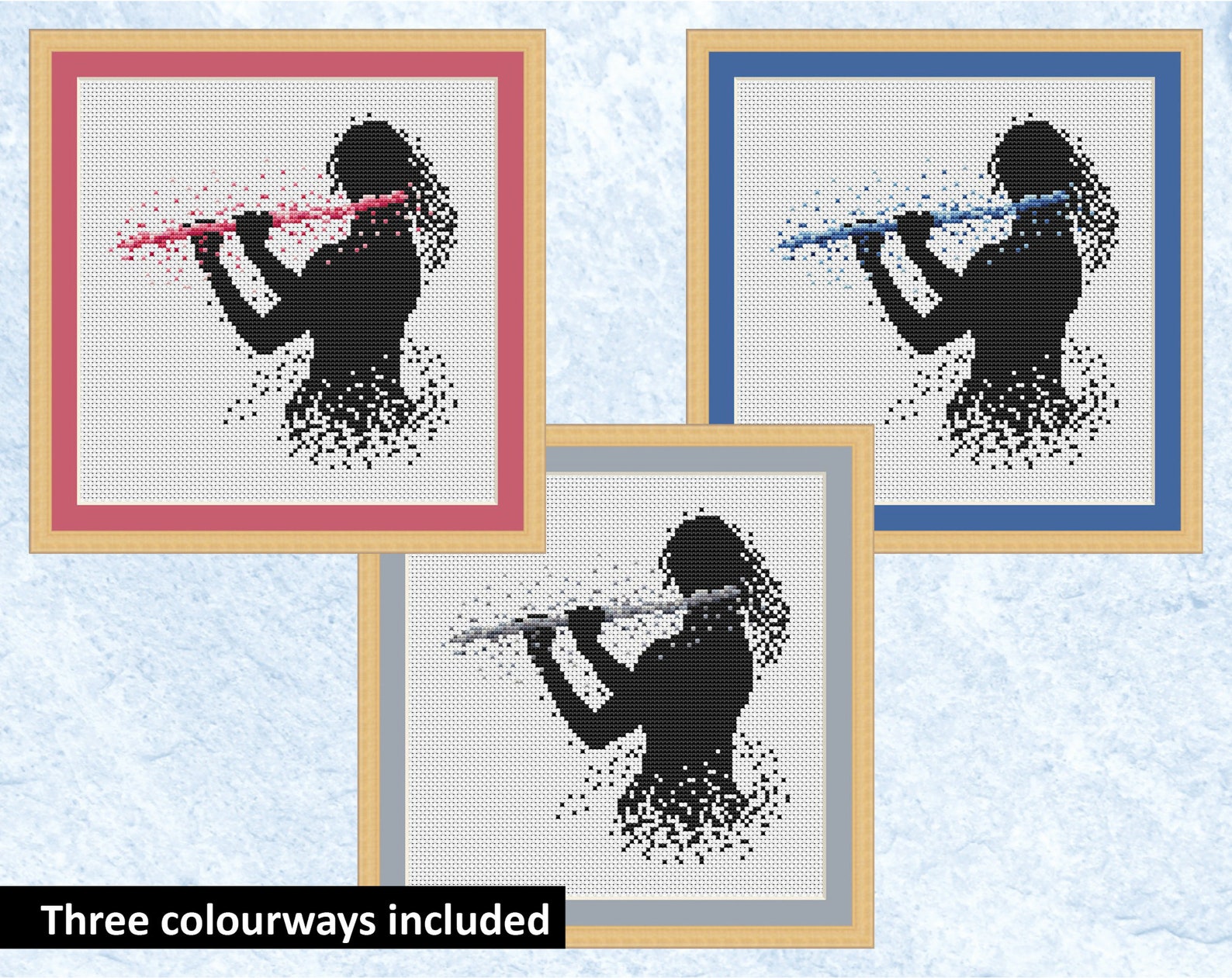 Flute Cross Stitch Pattern female Modern Flautist or - Etsy UK