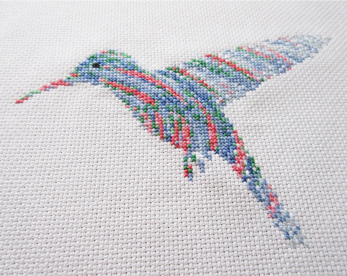 Hummingbird Embroidery Kit Bird Cross Stitch Kit Christmas - Etsy