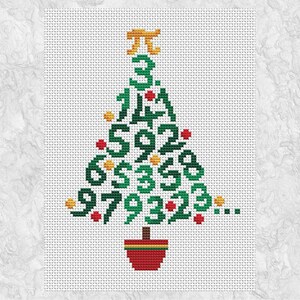 Pi Christmas Tree Cross Stitch Pattern, Math Design, Geeky Cross Stitch ...