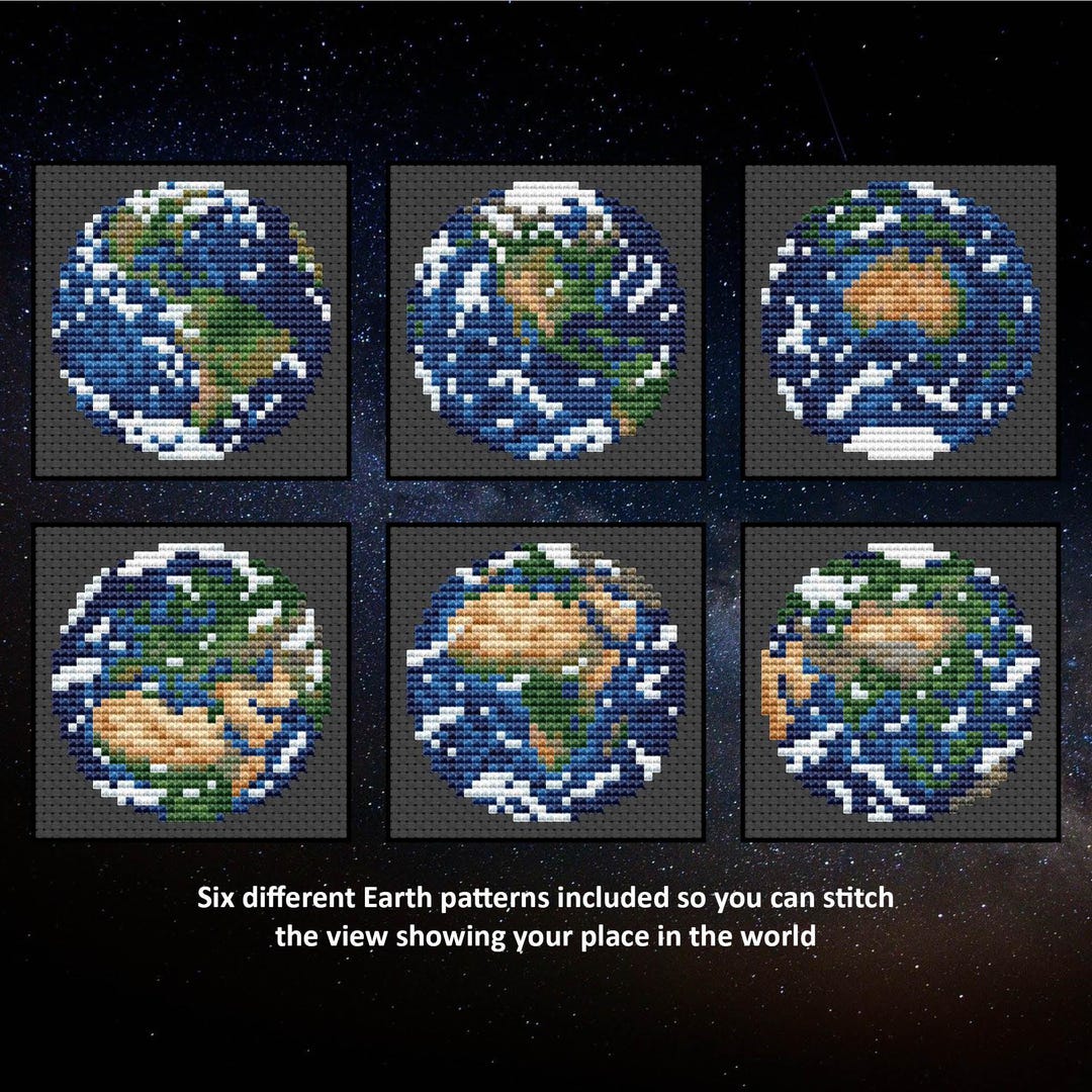 Views of Our Planet - Set of Earth Cross Stitch Patterns, Instant ...