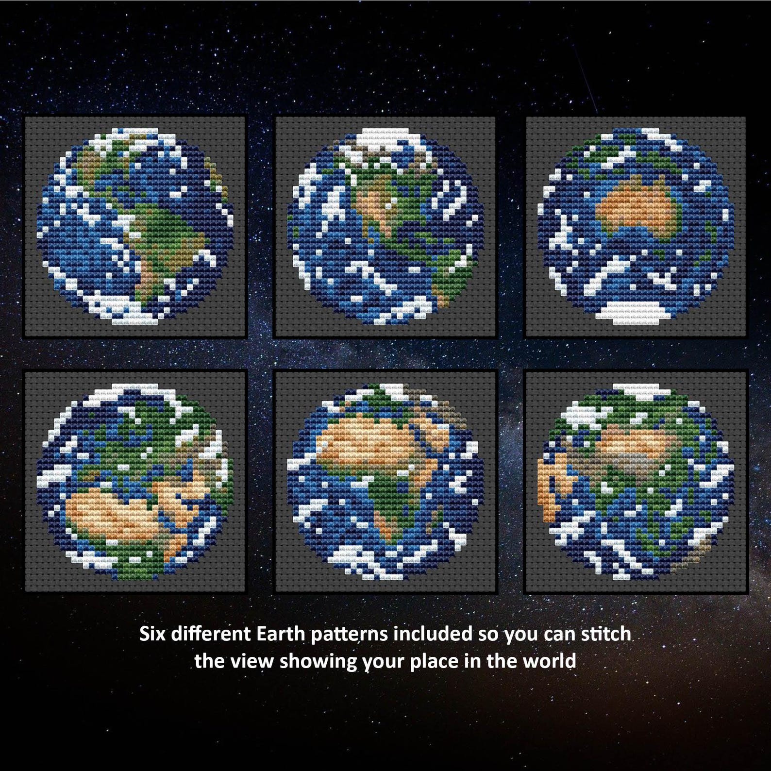 Views of Our Planet - Set of Earth Cross Stitch Patterns, Instant ...