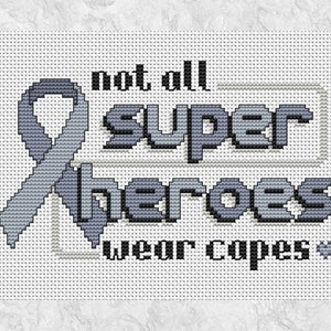 Awareness Ribbon Cross Stitch Pattern, Modern Inspirational Design, Not ...
