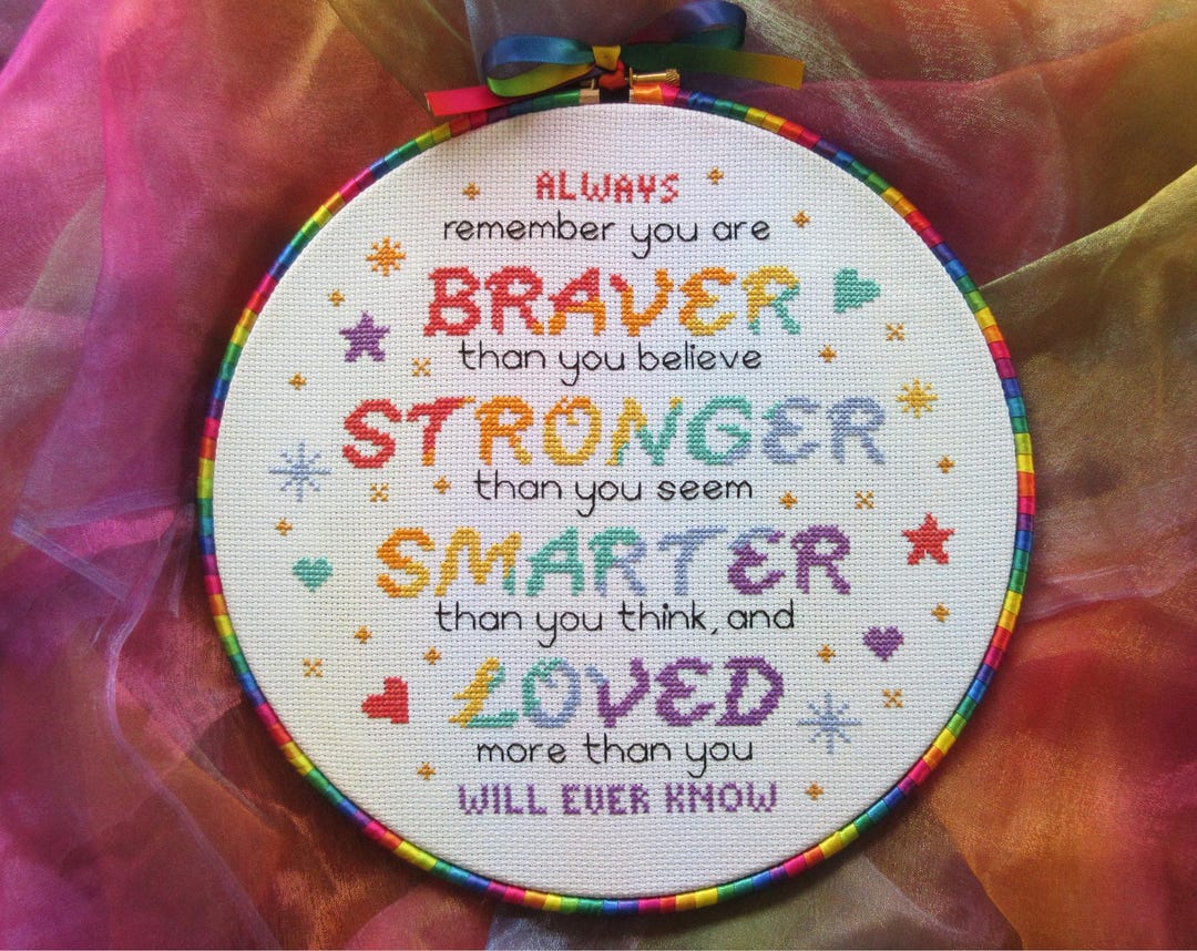 Inspirational Cross Stitch Pattern Quote, Positivity, Mental Health ...