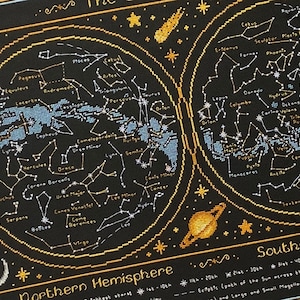Wonders of the Night Sky Cross Stitch Pattern, Constellations and Stars ...