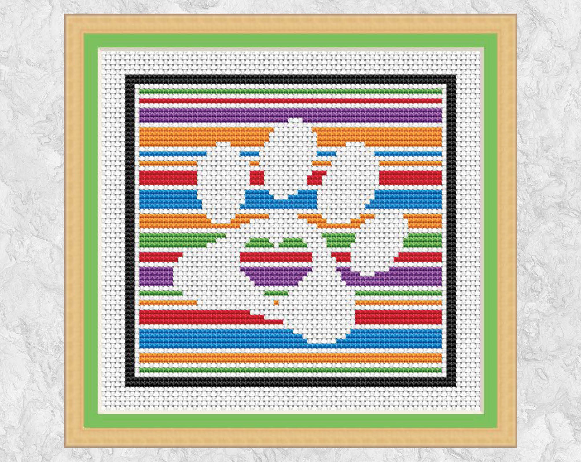 Easy paw print cross stitch pattern printable dog counted | Etsy