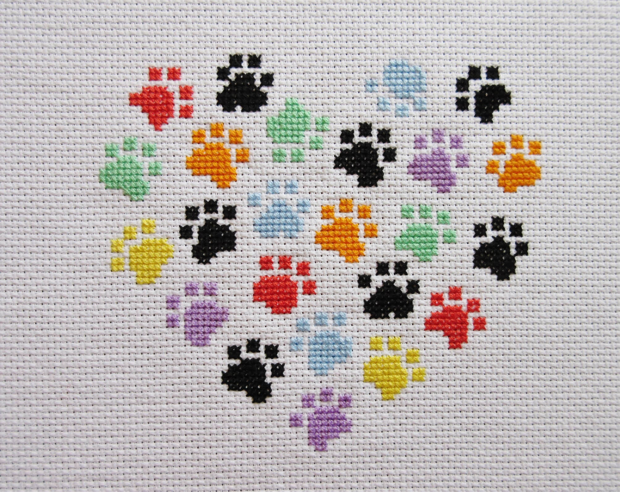 Animal Paws Cross Stitch Pattern Modern Dog and Cat Design - Etsy
