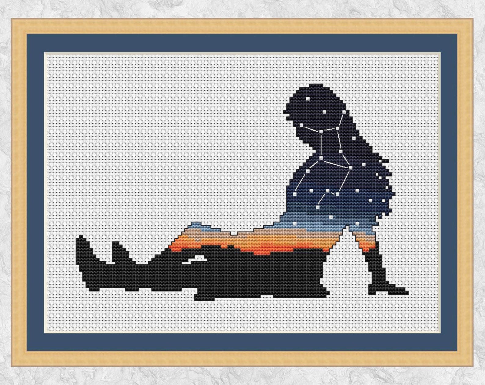 Virgo Cross Stitch Pattern, Modern Zodiac Cross Stitch Chart, Astronomy ...