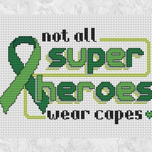 Awareness Ribbon Cross Stitch Pattern, Modern Inspirational Design, Not ...