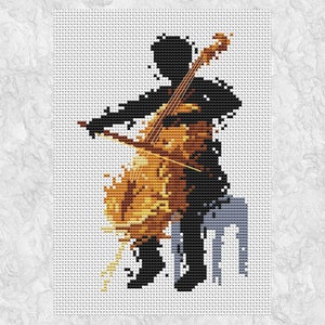 Cello Cross Stitch Pattern (male), Music Counted Cross Stitch Chart ...