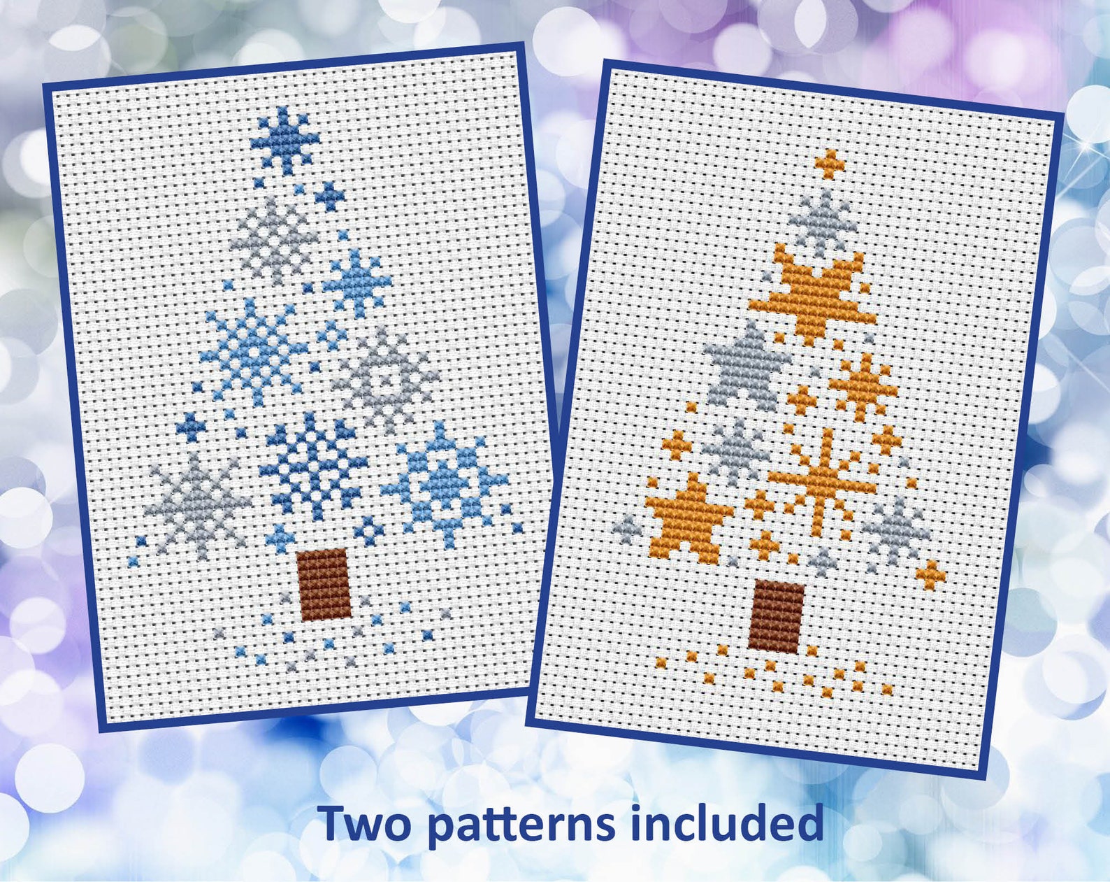 Mini Christmas Trees Cross Stitch Patterns Stars and - Etsy Australia