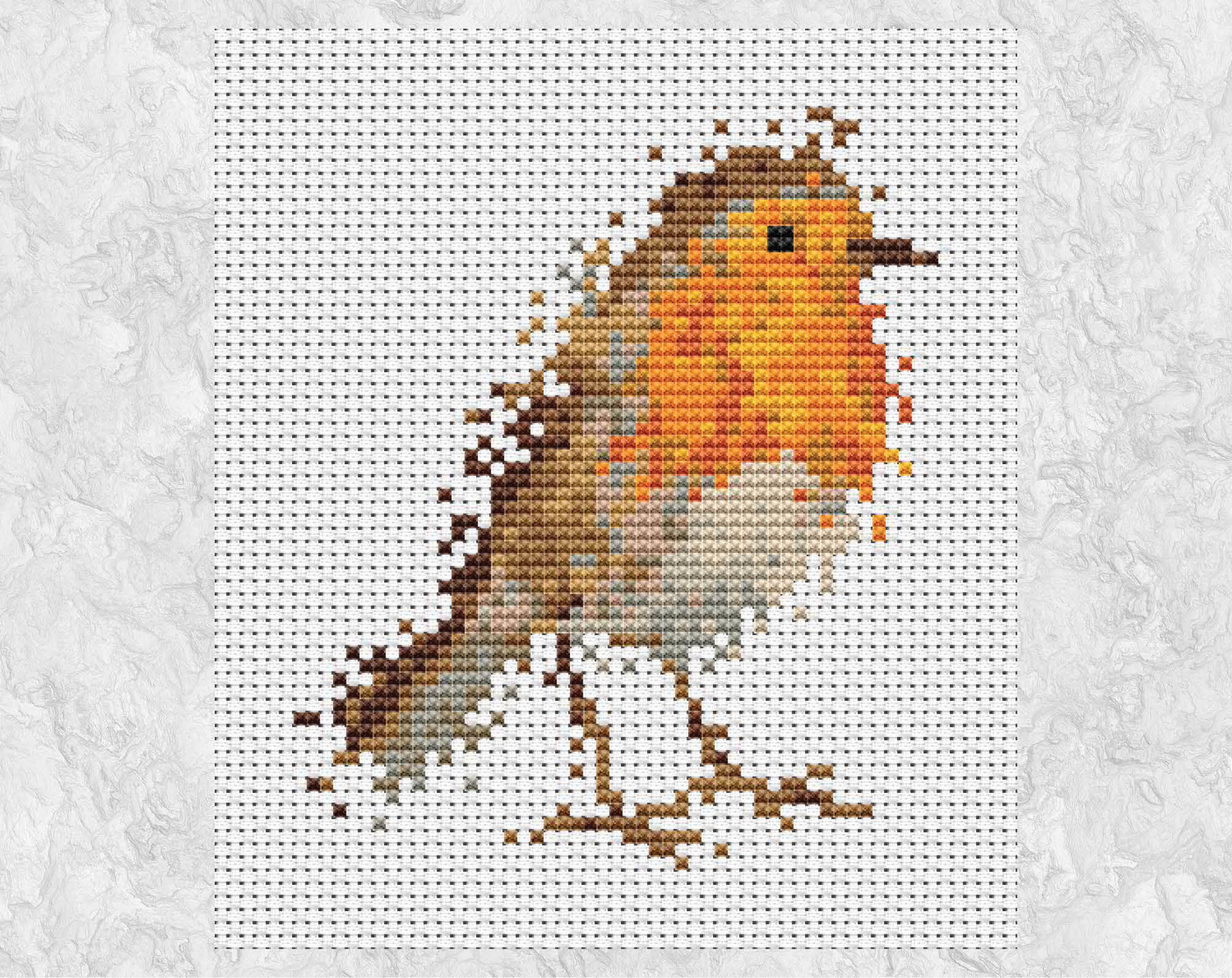 Splattered Paint Robin cross stitch pattern smaller | Etsy