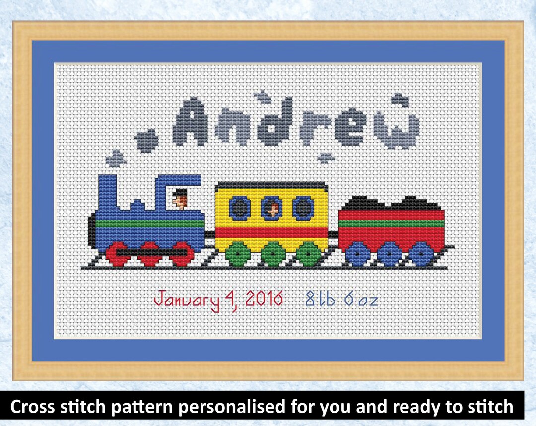 Birth Sampler Cross Stitch Pattern, Custom Cross Stitch, Personalized ...