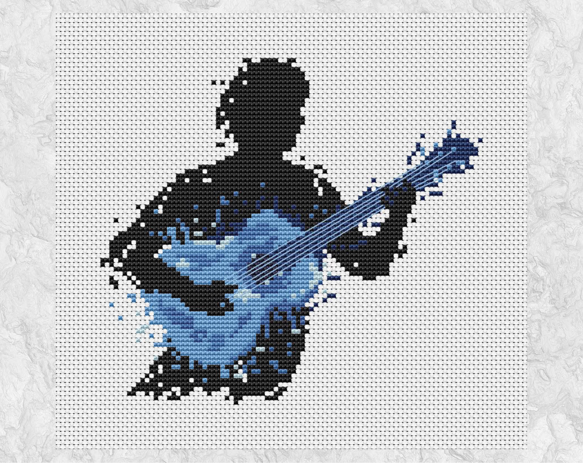 Guitar Cross Stitch Pattern male Music Cross Stitch PDF - Etsy
