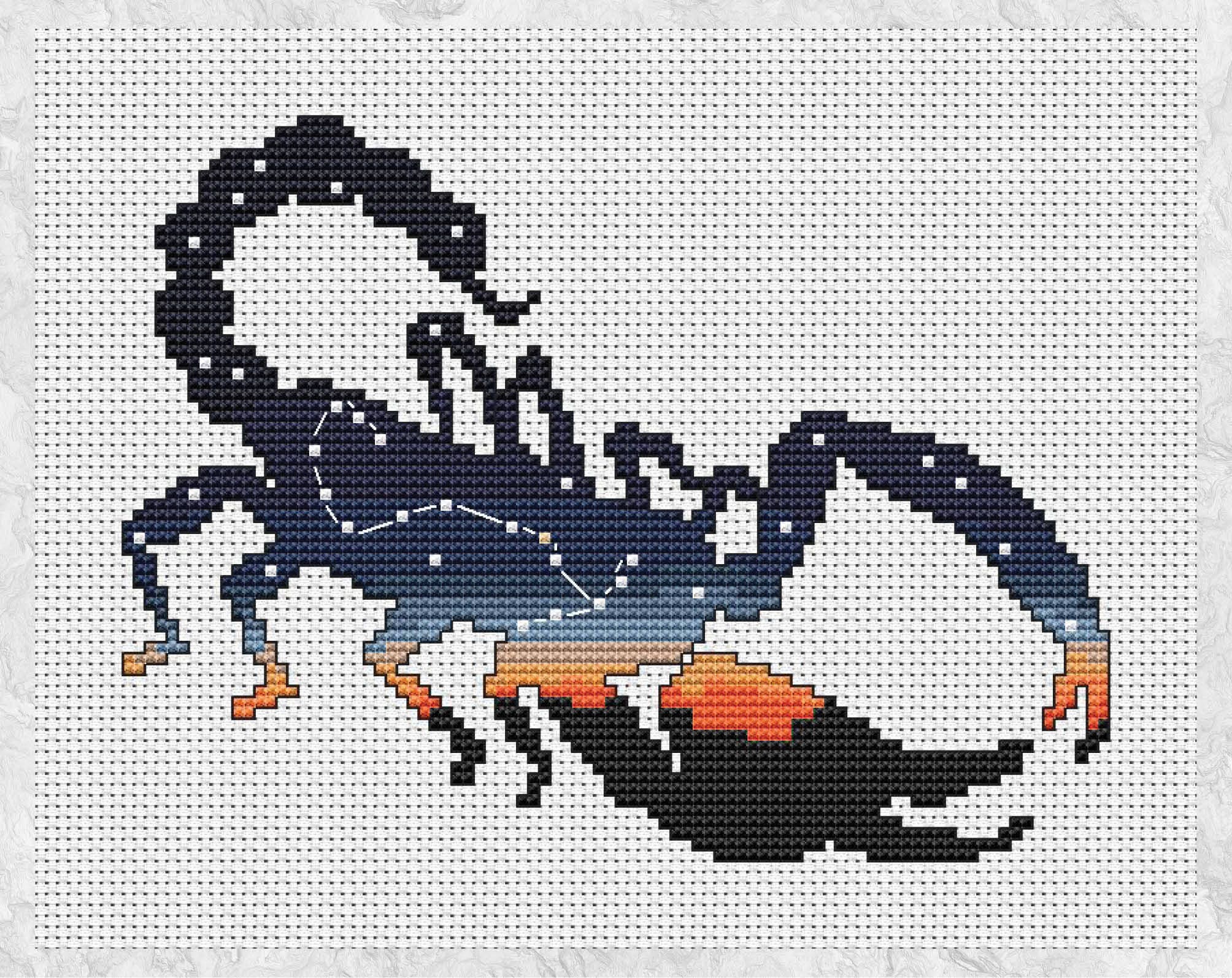 Scorpio Scorpion Zodiac Cross Stitch Pattern PDF Astronomy | Etsy