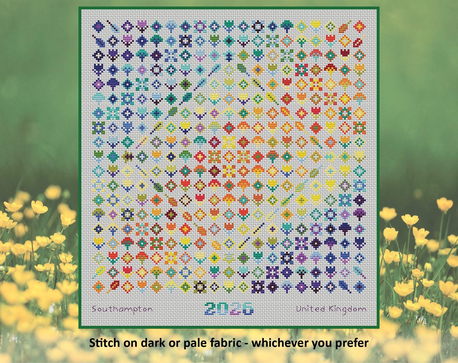 Temperature Cross Stitch Pattern - Rainbow Temperature Garden - Maximum ...