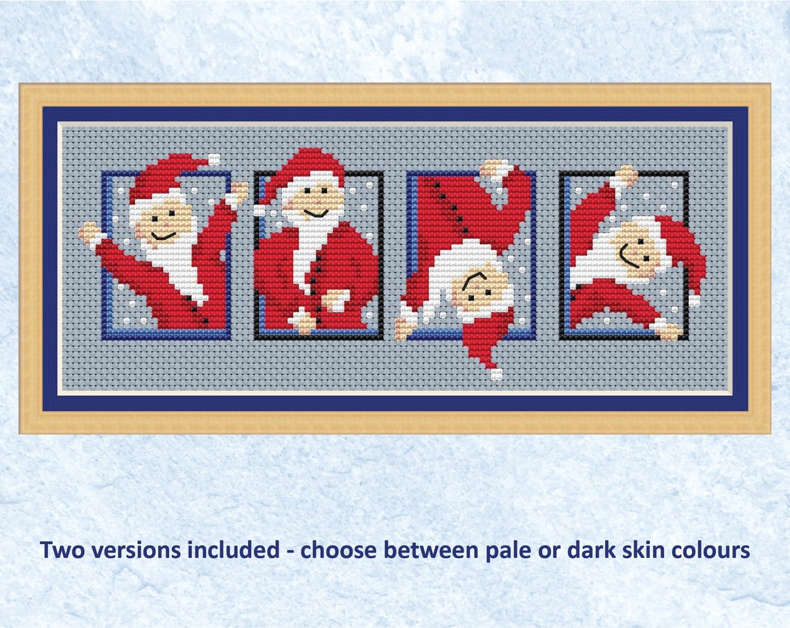 Set of Santas Cross Stitch Pattern Stitch as a Single - Etsy