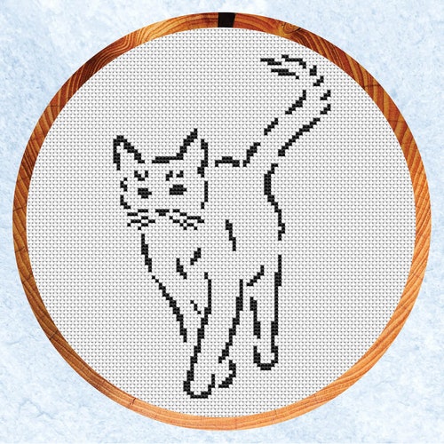 Cat Cross Stitch Pattern Easy Quick Cat Silhouette Design - Etsy UK