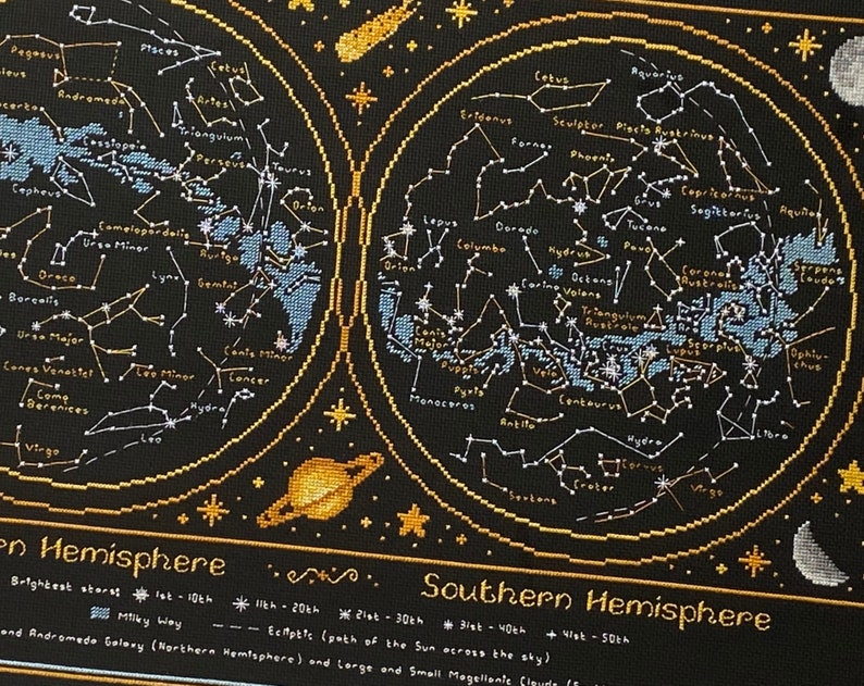 Wonders of the Night Sky Cross Stitch Pattern Constellations - Etsy